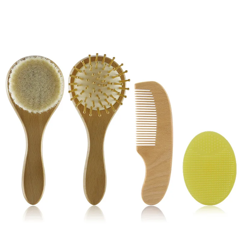 Baby Shampoo Brush Silicone Bathing Face Washing Scrubbing Comb Wool ...