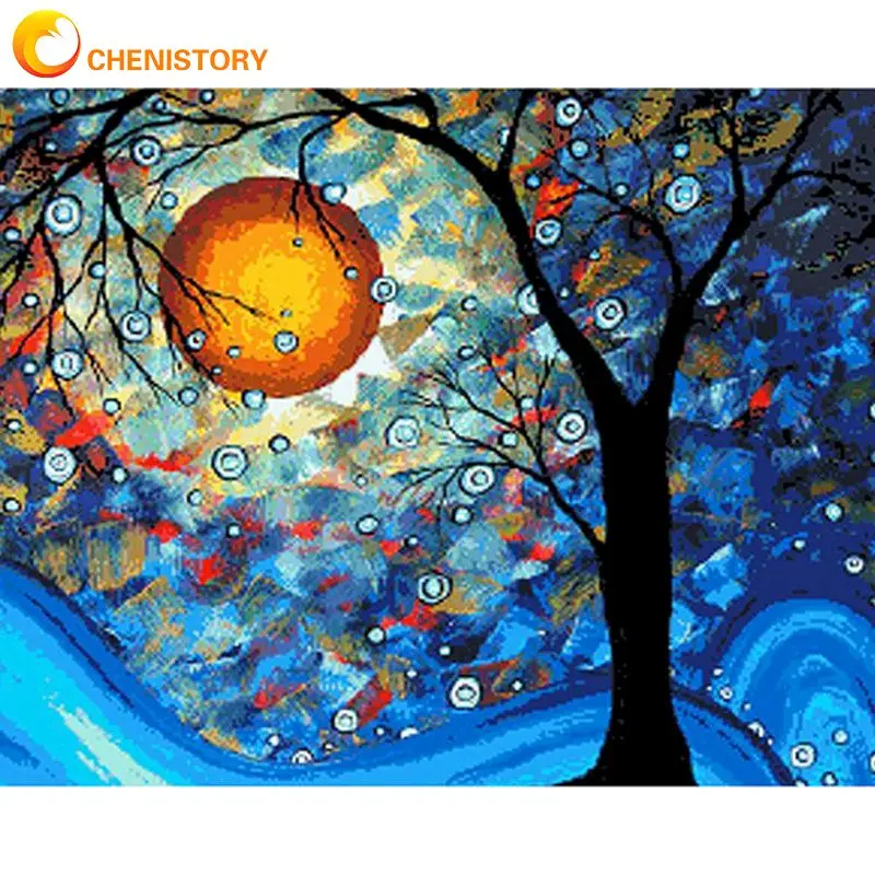 Painting Numbers Art Paint Number Abstract | Abstract Painting Tree ...