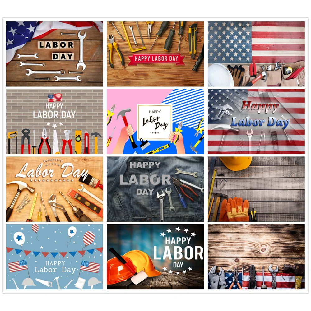 Happy-Labor-Day-Backdrop-American-Flag-Tools-Backgrounds-Festivel-Party ...