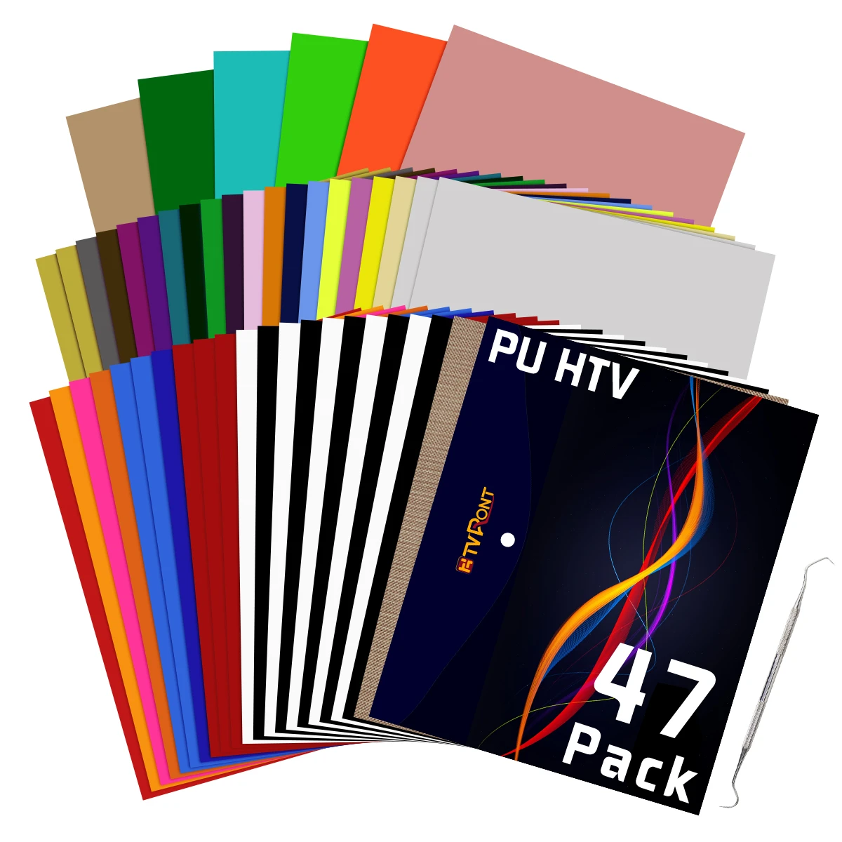 47pcs 30cm*25cm HTVRONT PU Heat Transfer Vinyl Sheets Multi color Iron ...