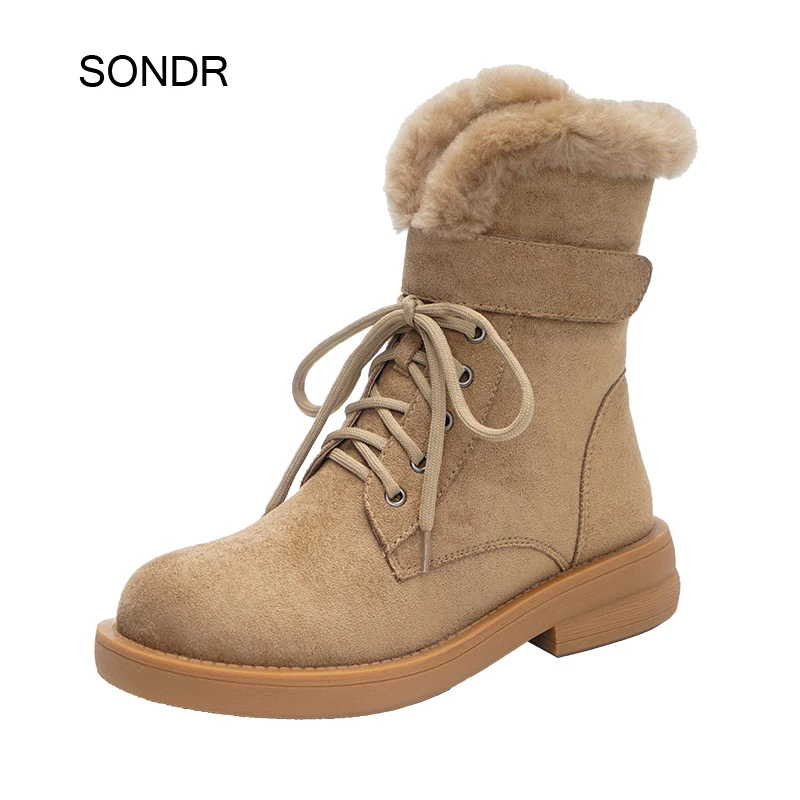 Zapatos de moda de las mujeres marca botas de nieve de felpa larga de ...