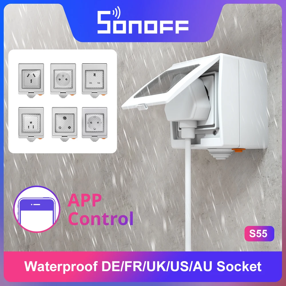 Itead Sonoff S55 Waterproof Smart Socket Wifi Switch UK/AU/US/FR/DE/ZA ...