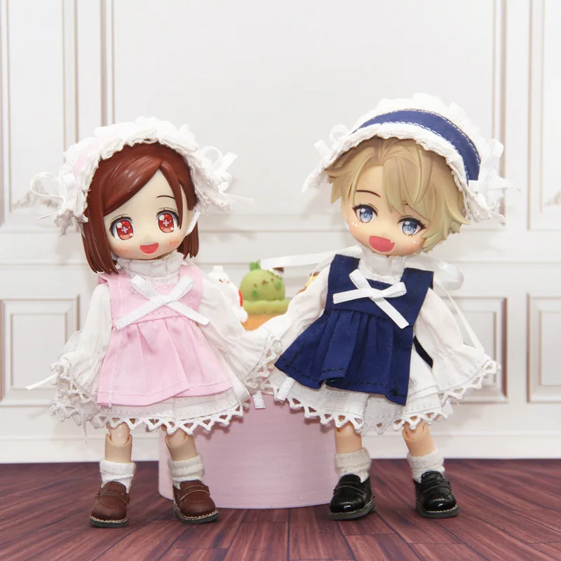 Ob11 obitsu 11 인형 옷 ob11,obitsu 11,molly, gsc,1/12 용 모자와 함께 영국 재즈 드레스 ...