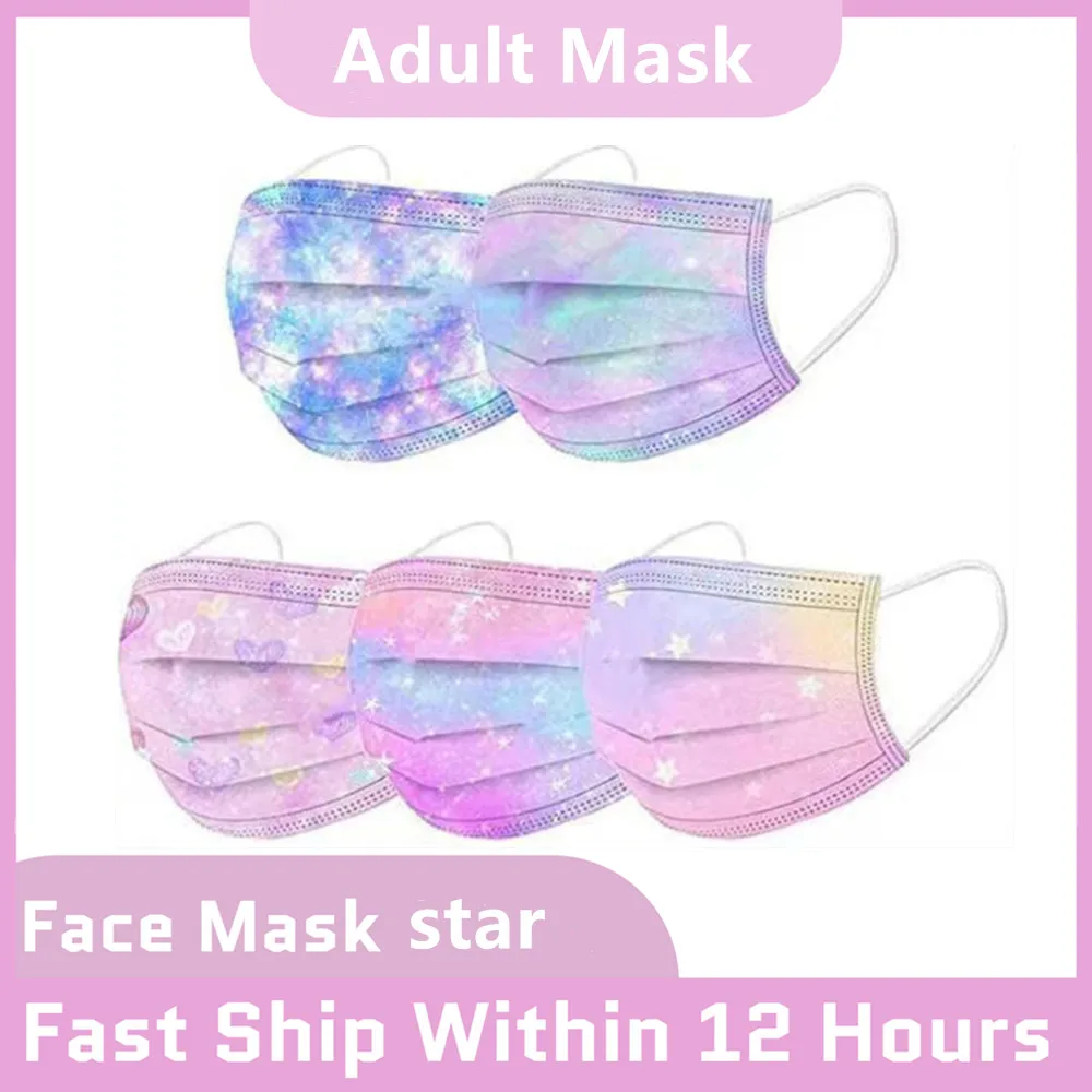 10-100pcs-Face-Mask-Disposable-3-Layer-Non-woven-filter-Star-Mouth-Face ...
