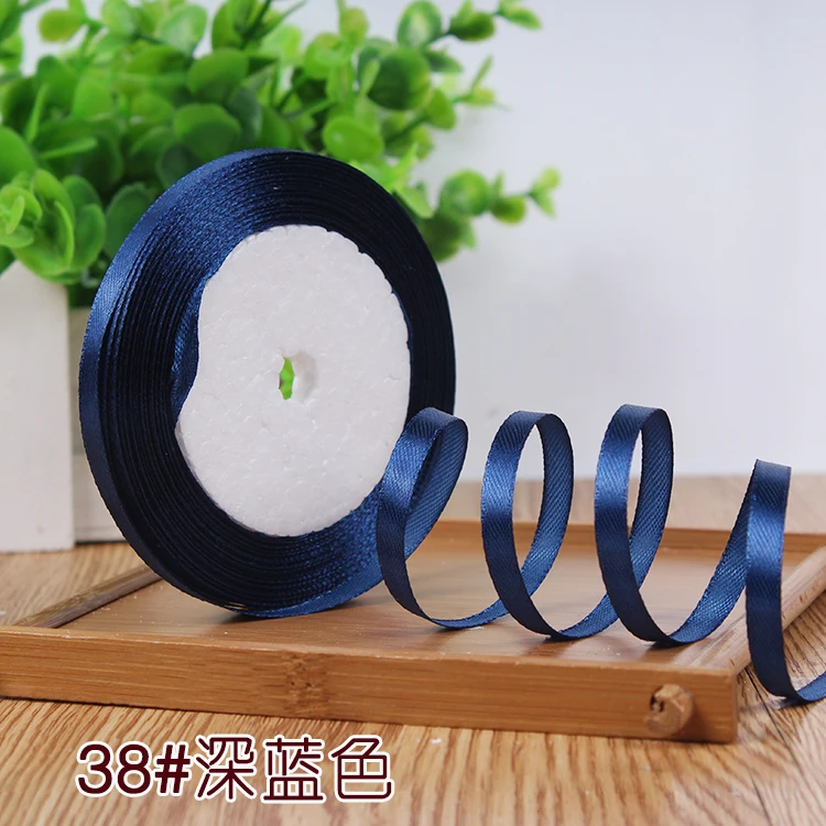 Ruban,Royal Blue-6mm--Ruban en Satin de 6mm, 22 Mètres-Rouleau, pour ...