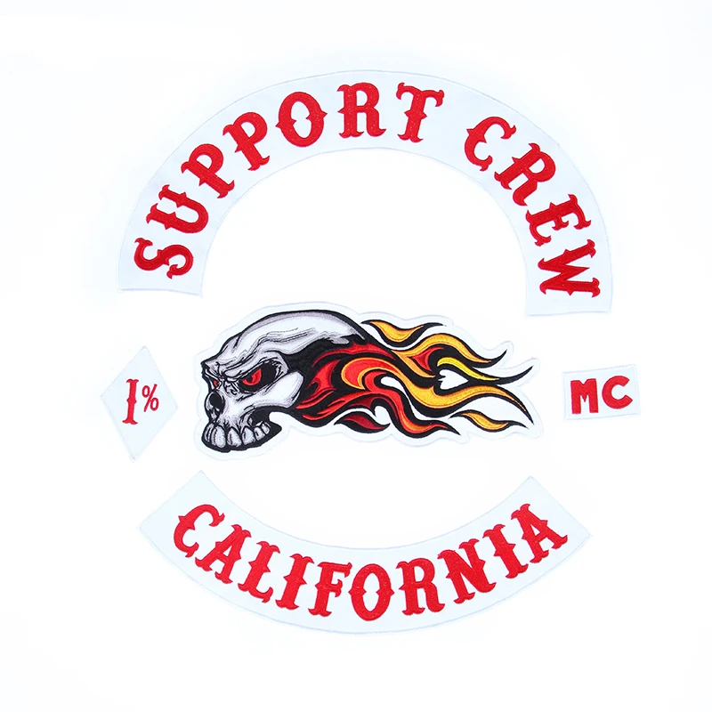 Original Embroidery Patches For Jacket Motorcycle Club KING OF THE