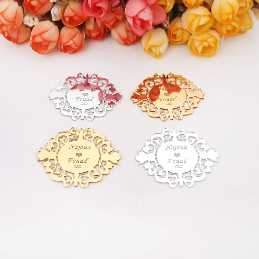 20pcs/Lot 5x4cm Acrylic Sticker Custom Couple Name With Infinity Symbol ...