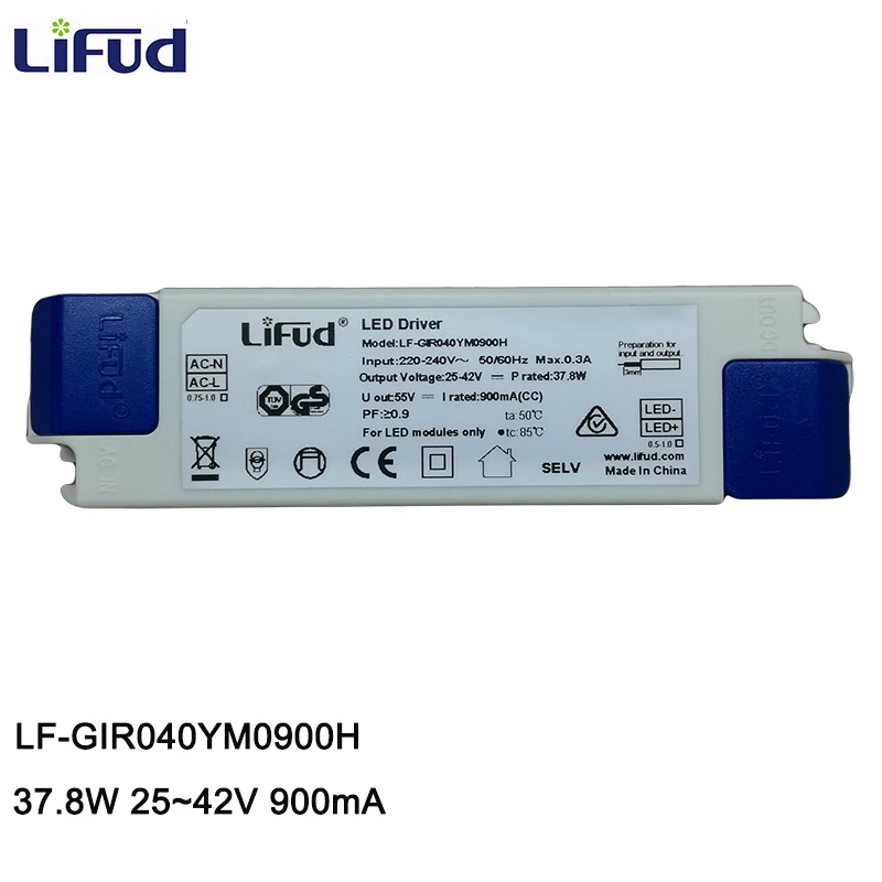 Lifud LED Driver 23-38W 900mA DC 25-42V AC220-240V LF-GIR040YM0900H LED ...