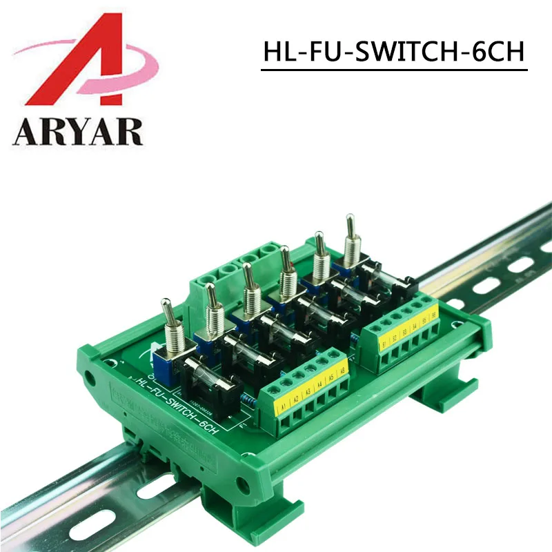 12V 24V power distribution 6-way PCB board terminal block with switch ...