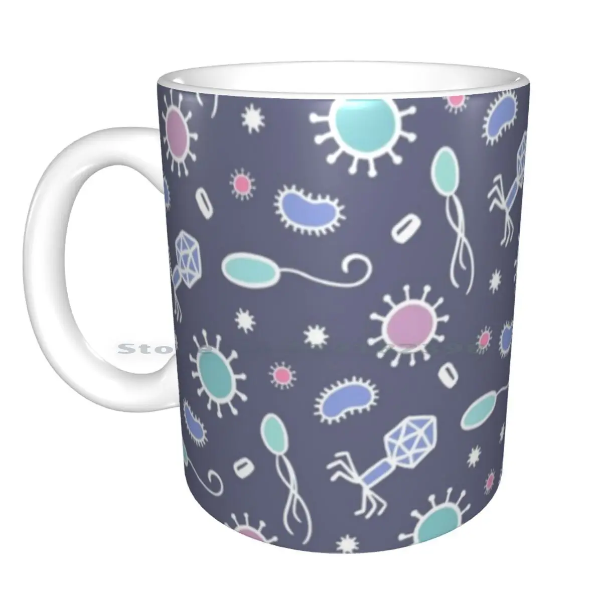 Microbes Dark Ceramic Mugs - Mon Science