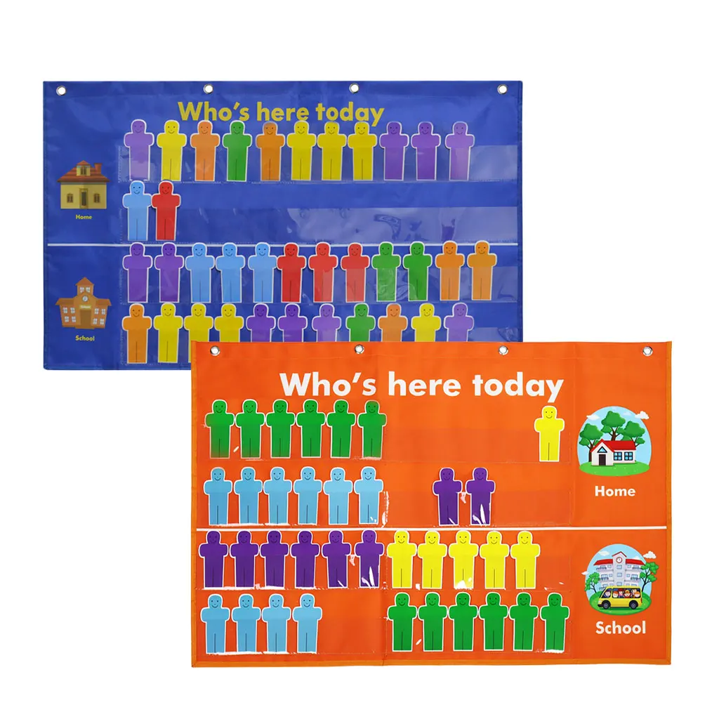 Kid Attendance Pocket Chart Classroom Pocket Chart Sign in Hanging Bag ...