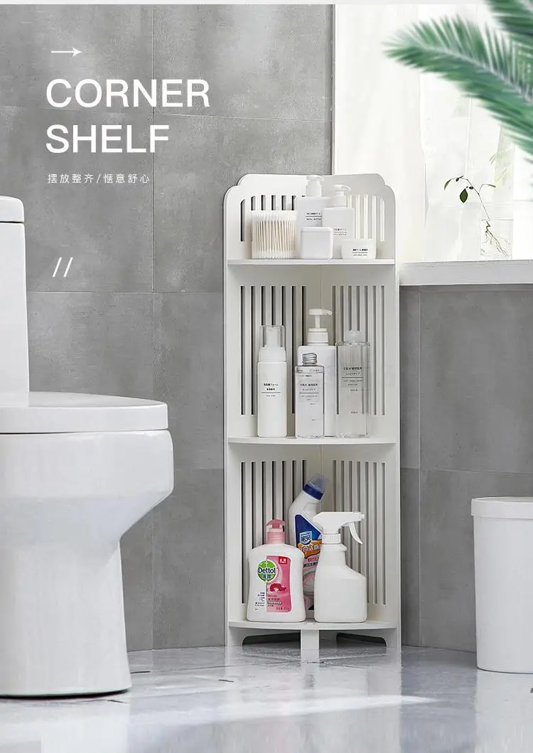 Bathroom shelf Floor standing triangular floor to ceiling toilet ...