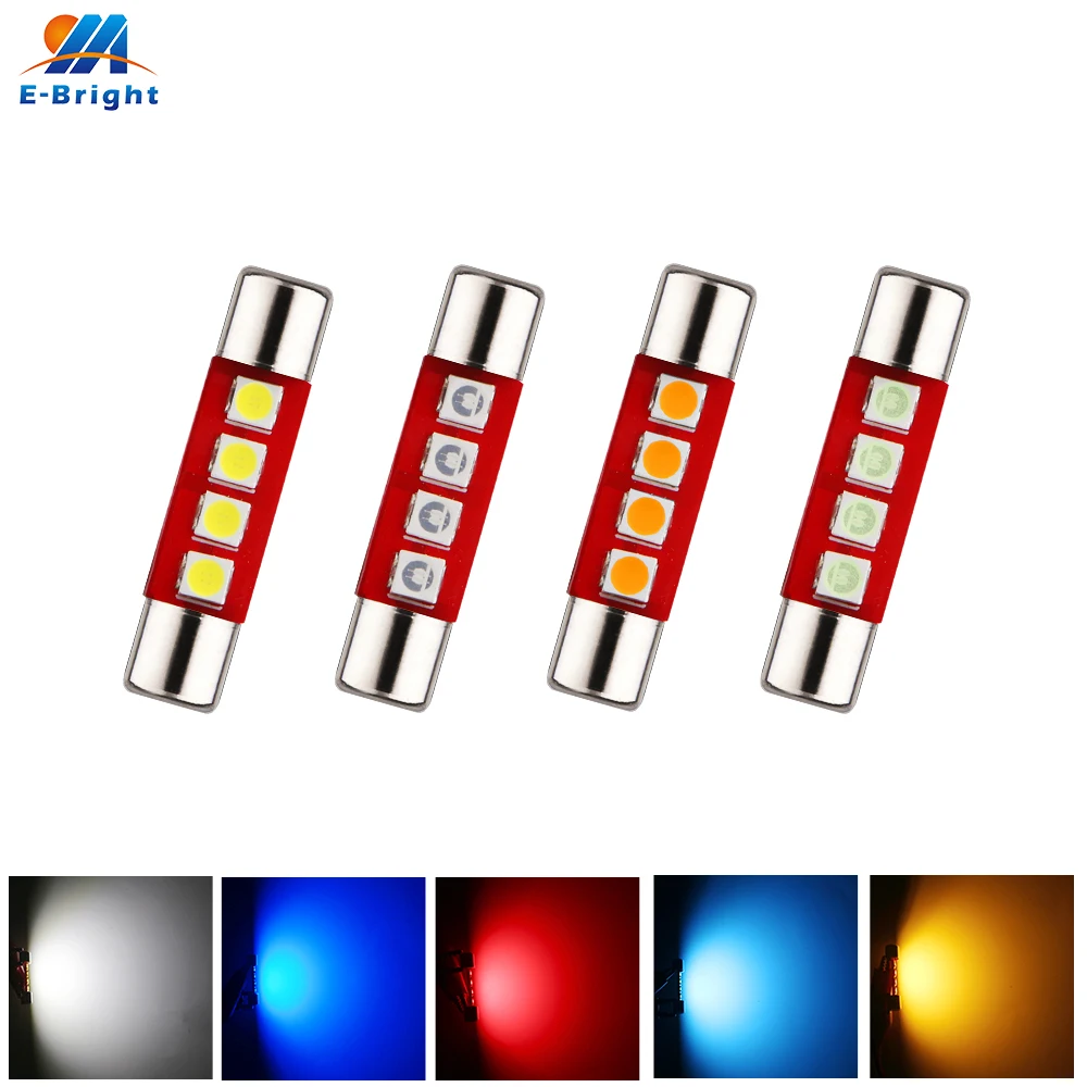 4pcs T6 28mm 31mm Festoon C5W 12V 3030 Led Festoon Bulbs Dome Reading ...