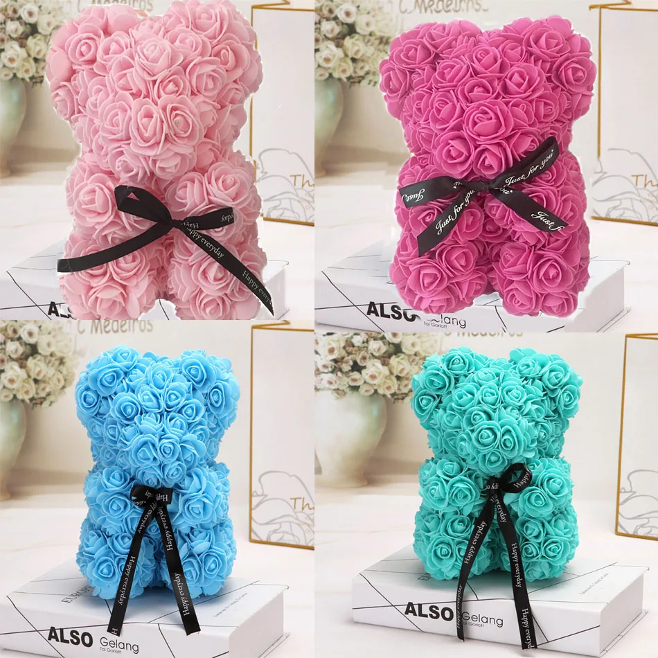 Ourson-en-roses-artificielles-de-poly-thyl-ne-25-cm-fausses-fleurs-pour ...