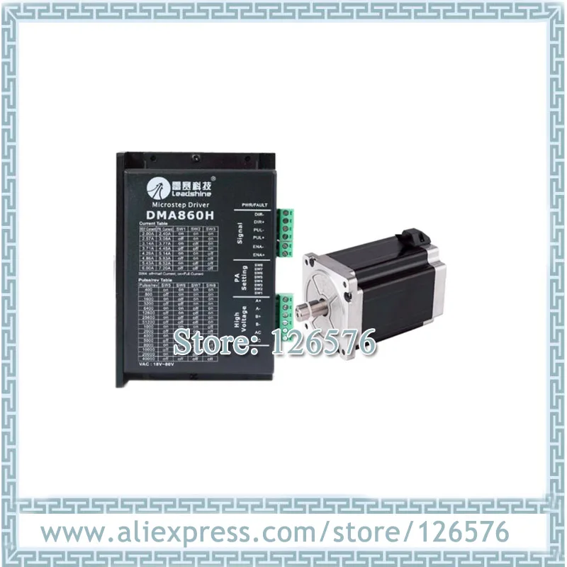 Leadshine motor paso a paso de 2 fases, 4,5n. m, 4 cables, eje de 12,7mm, 86 cm45 + controlador ...