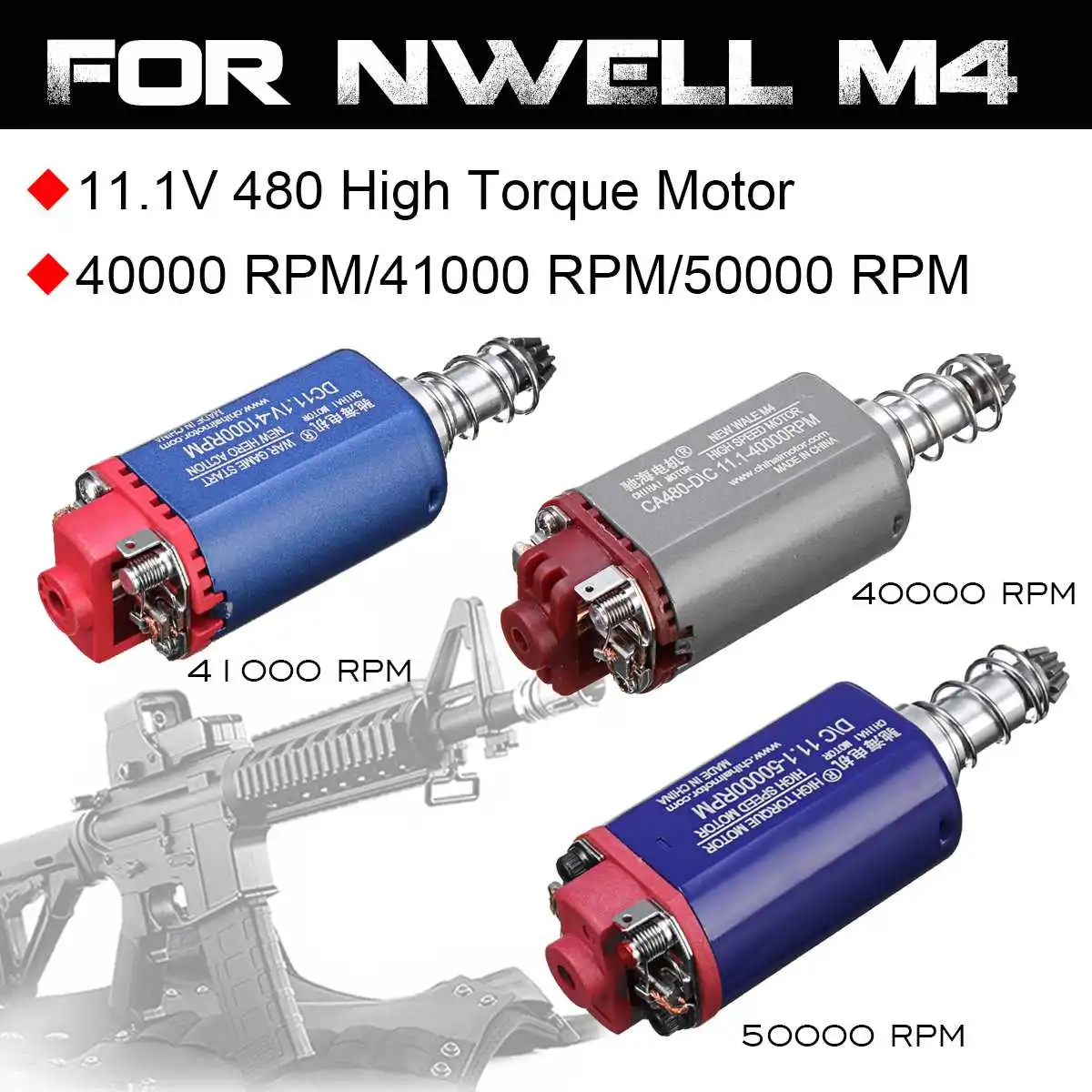 11.1V 40000/41000/50000RPM High Torque Speed Motor AEG Gearbox Long ...