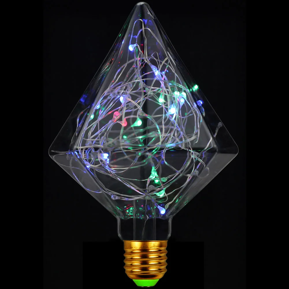 TIANFAN Led Bulb Vintage Style Edison Bulb Pyramid 3W Copper Wire ...
