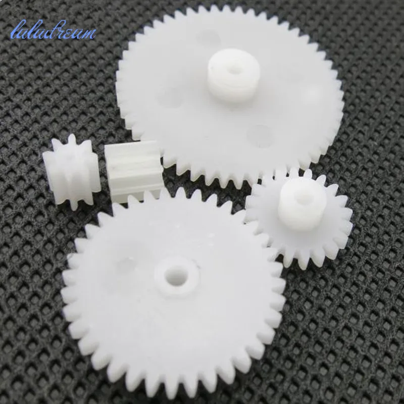Juego de engranajes de plástico para Motor pequeño, accesorios DIY para ...