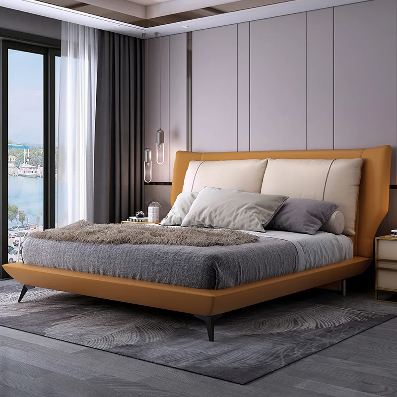 Luxury-Nordic-Atmosphere-Master-Bedroom-Double-Bed-Simple-Soft-Edging ...