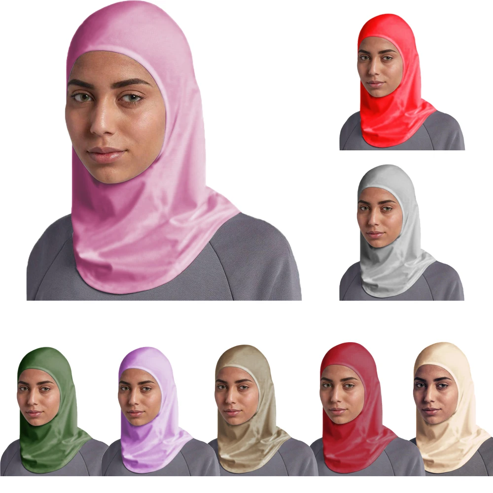 Women Muslim Inner Hijab Headwear Turban Caps Underscarf Arab Ninja ...