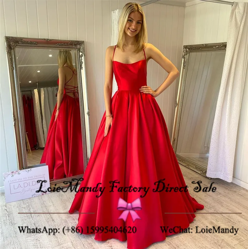Red Satin Prom Dress