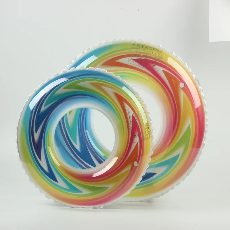New Rainbow Inflatable Swimming Ring Swim Float Summer Beach Water Fun ...
