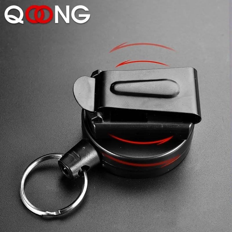 80CM Elastic Steel Wire Rope Keychain Sports Retractable Alarm Key ...