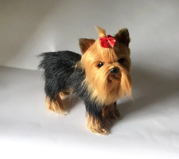 Lifelike-yorkshire-terrier-boneca-de-pel-cia-brinquedo-simula-o-modelo ...