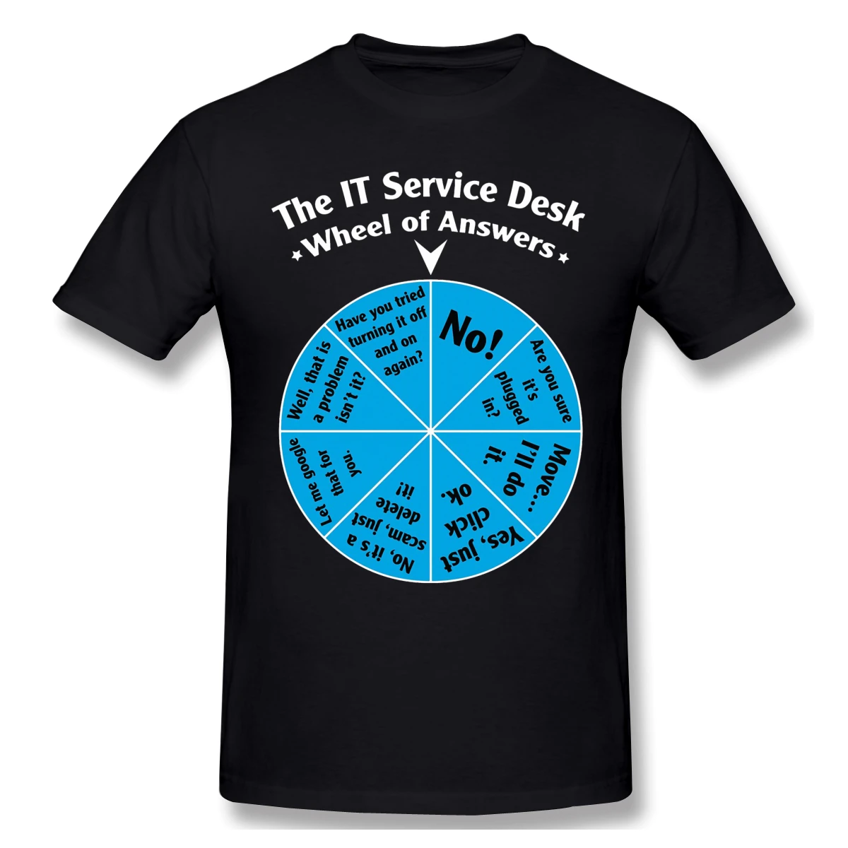 The It Service Desk Wheel Of Answers Casual T Shirt Men Clothes Hot ...
