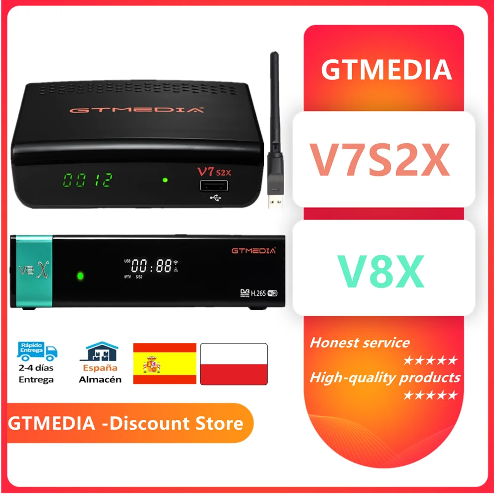 Satellite Receiver Gtmedia V8x H.265 Dvb S2 S2x Buildin Wifi Ca Slot ...