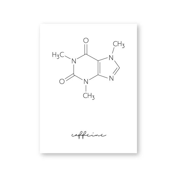 Caffeine Wall Art // Molecule Art // Molecular Structure of Caffeine ...
