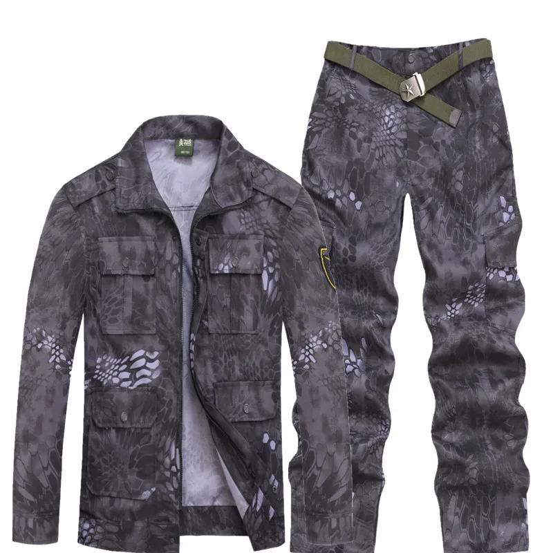 Men Military Python Pattern Camouflage Suit Black Green Python Pattern ...