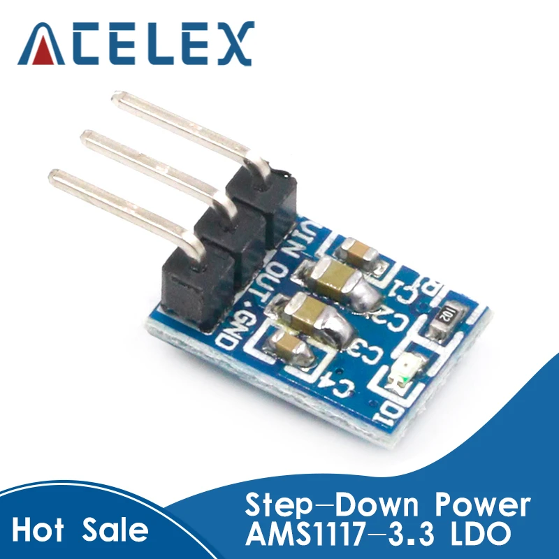 AMS1117-3.3 LDO 800 mA Module d'alimentation DC 5 V to 3.3 V Step-down Nouveau IC FH PME ...