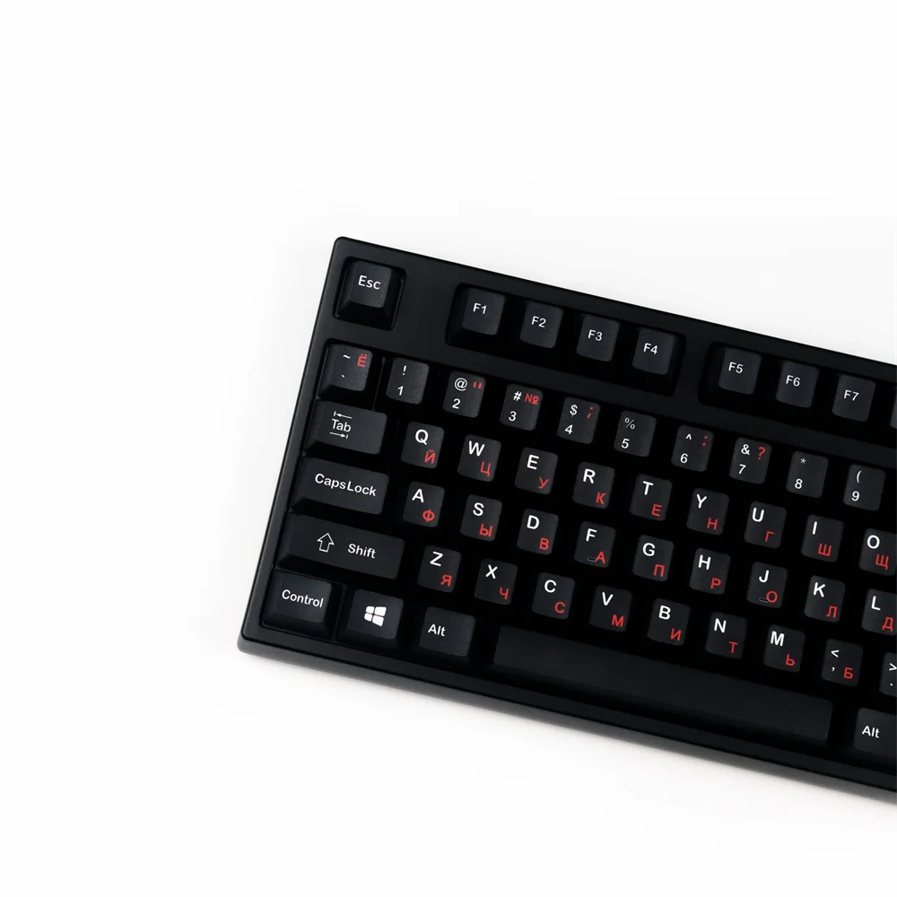 1 Set GMK WOB Red Cyrillic Key Caps PBT 5 Sides Dye Sublimation Keycaps ...