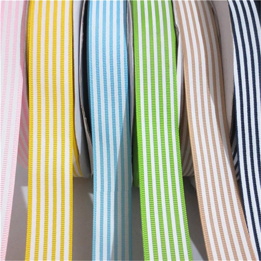 2-5cm-High-Density-Ribbed-Stripe-Print-Ribbon-DIY-Bow-Tie-Handmade ...