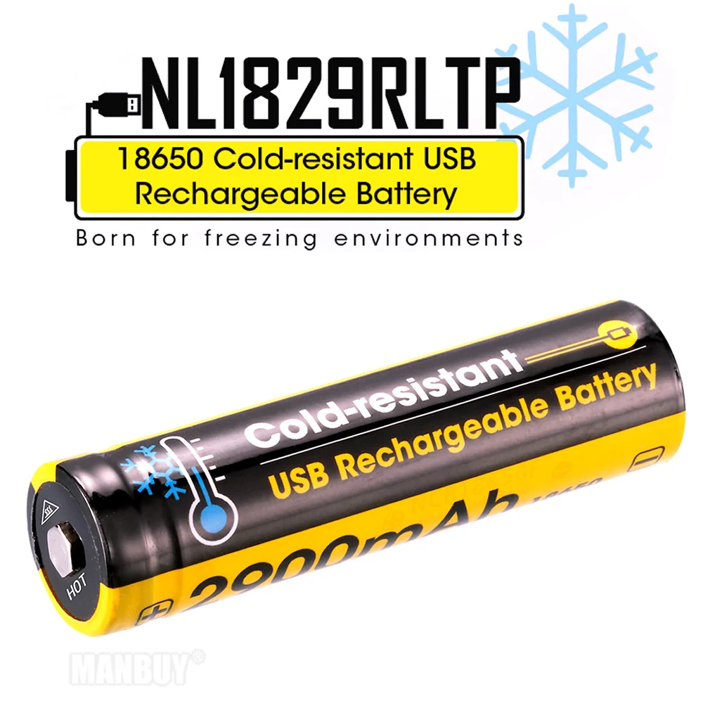 2022 NITECORE NL1829RLTP Cold Resistant 2900mAh 5A 18650 USB Direct ...