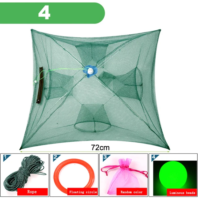 4-28 Holes Automatic Fishing Net Nylon Foldable Catch Fish Trap Nets ...