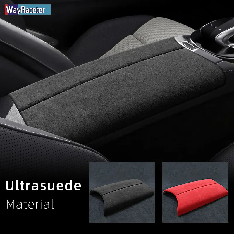 Ultrasuede Interior Center Console Armrest Box Panel Cover Sticker For ...