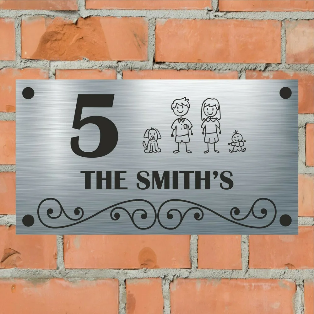 Customized-Family-Aluminium-House-Sign-Personalised-House-Name-Number ...