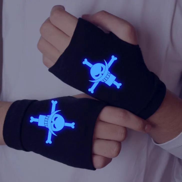One Piece Luffy Edward Skull Half Finger Cotton Glove - One piece ...