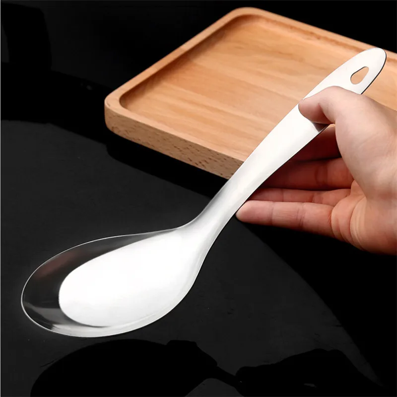 Stainless Steel Rice Spoon Soup Spoon Serving Spoons Deepen Thicken ...
