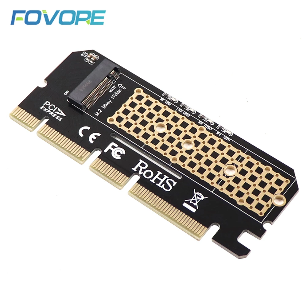 Avec radiateur rouge - Adaptateur PCIe M2, M.2, NVME, M Key, SSD ...