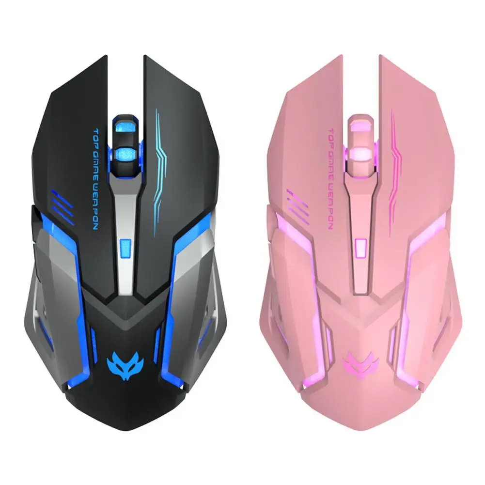 Pink Black T1 Ergonomic 2.4g Rechargeable Mouse For Pc Computer Silent ...
