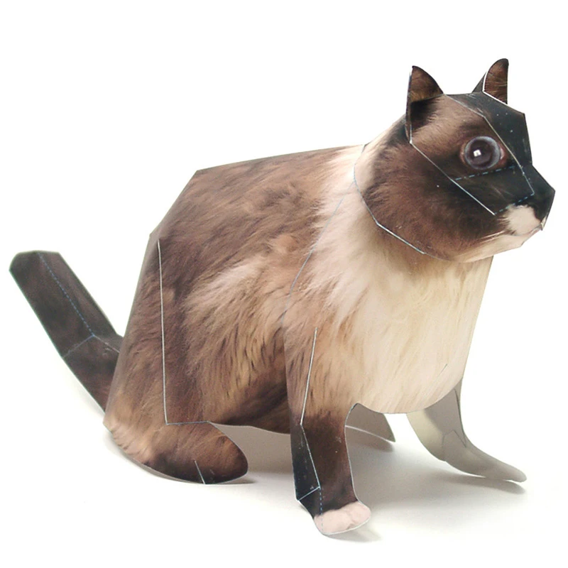 Ragdoll Cat Paper Model Origami Art Realistic Animal Mini Cute Folding ...