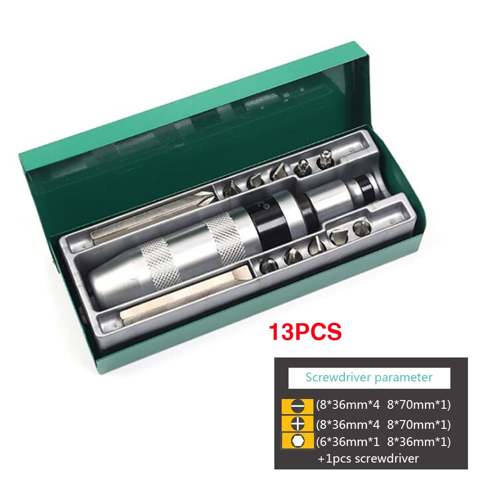 13pcs-Impact-Screwdriver-Set-Manual-Reversible-Impact-Screw-Driver-For ...