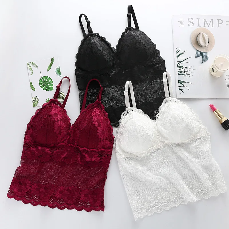 Linbaiway Women Triangle Cup Bra Sexy Crops Tube Top Padded Bras Female ...