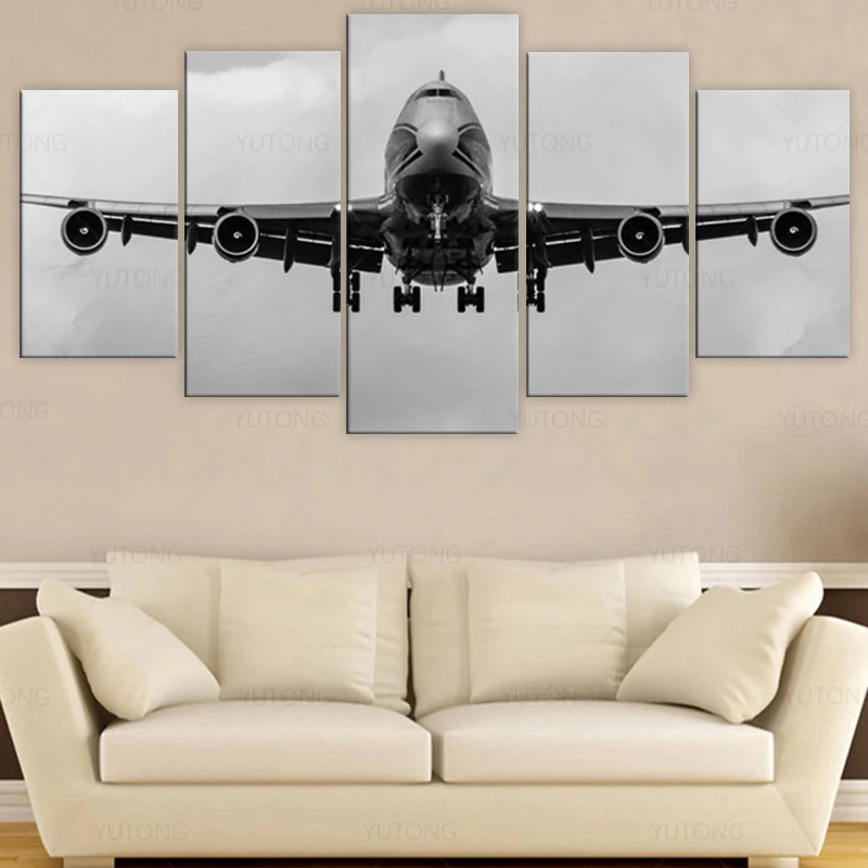 Boeing 747 Poster HD Printing Black And White Airplane Pictures 5 Retro ...