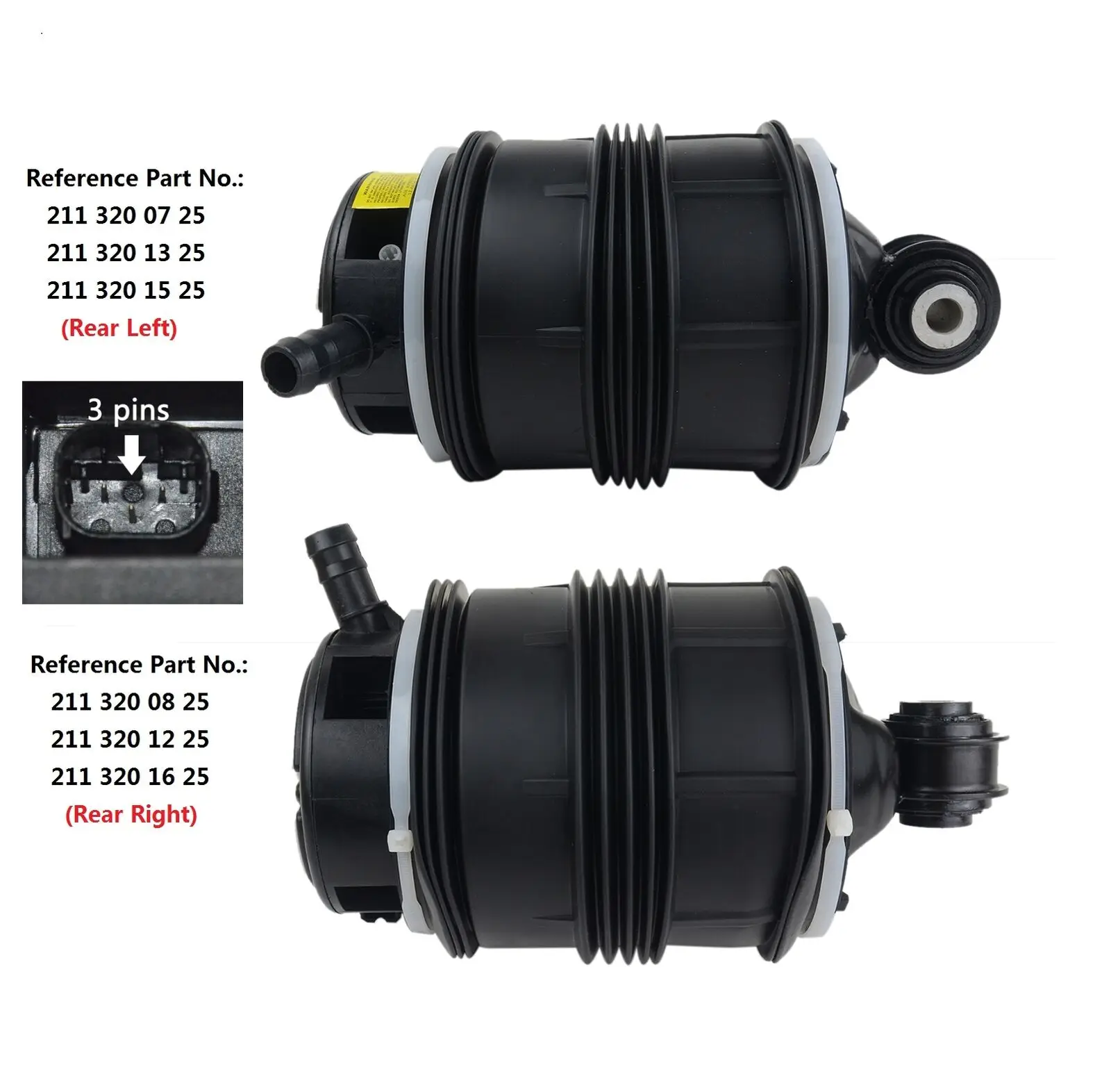 AP02 2PCS Rear Air Spring Air Suspension Shock Air Ride Fit for ...