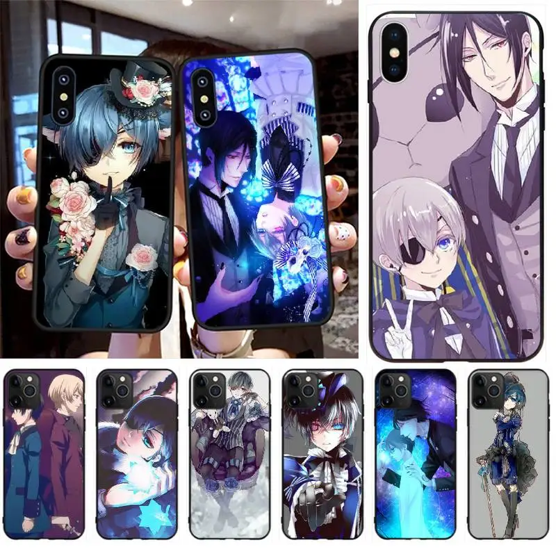 PENGHUWAN Anime Black Butler Ciel Phantomh Black Soft Phone Case Cover ...