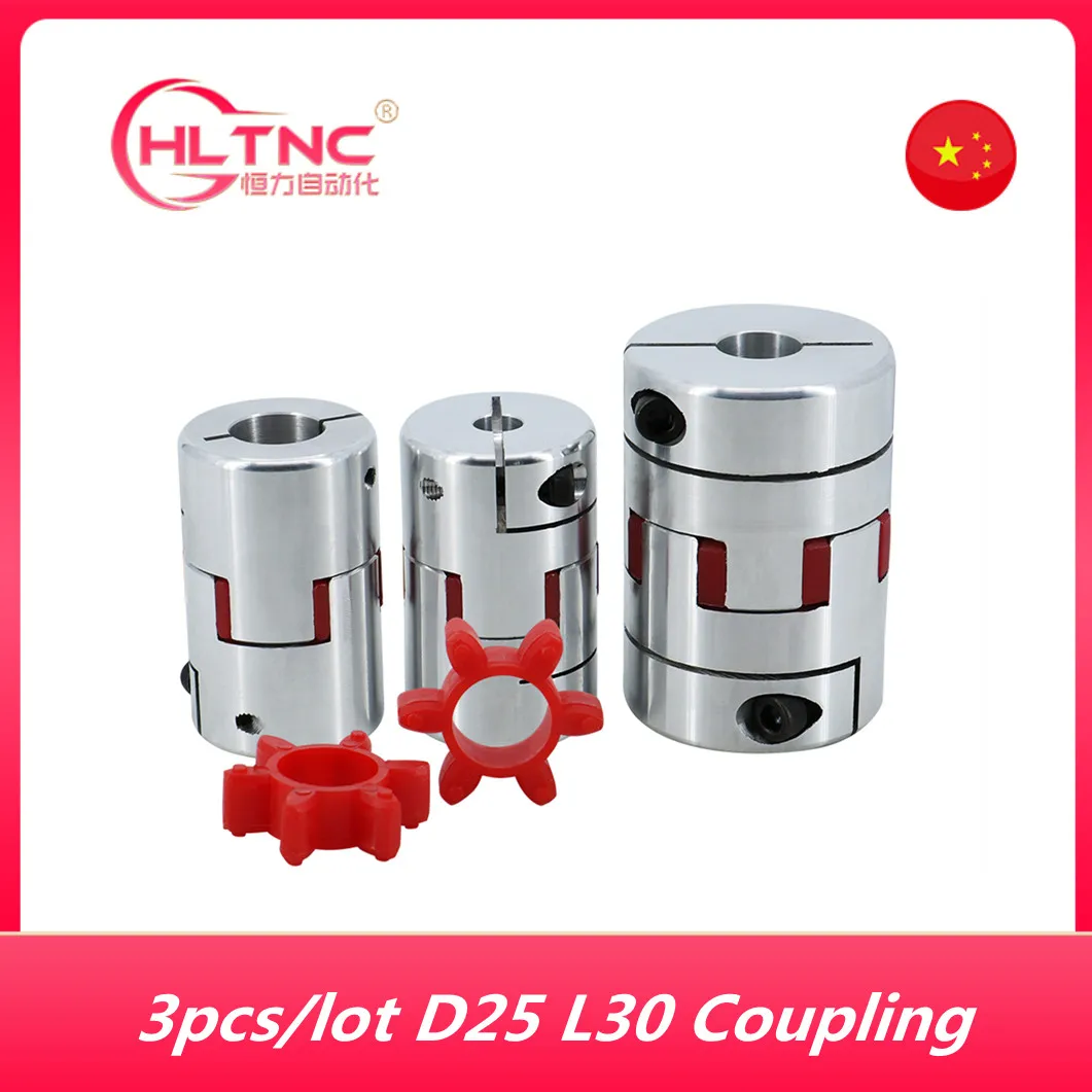 3PCS Jaw Flexible Coupling Plum Coupler Diameter=25mm Length=30mm 8mm ...